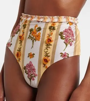 Agua Bendita Floral Embroidered Bikini Bottom