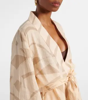 Johanna Ortiz Printed Linen Beach Cover-up