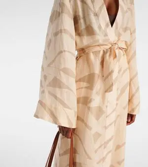 Johanna Ortiz Printed Linen Beach Cover-up
