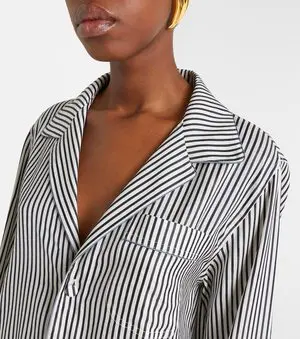 TOM FORD Striped Oversized Silk Shirt - Black