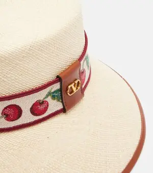 Valentino Garavani Cherryfic Straw Bucket Hat
