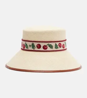 Valentino Garavani Cherryfic Straw Bucket Hat