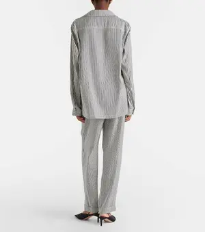 TOM FORD Striped Silk Straight Pants