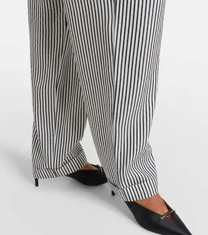 TOM FORD Striped Silk Straight Pants