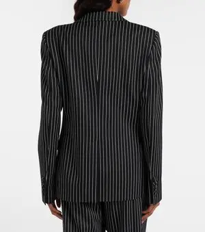 TOM FORD Pinstripe Wool And Cotton Blazer - Black