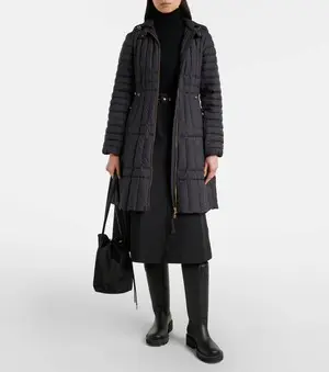 Moncler Menthe Long Quilted Down Coat