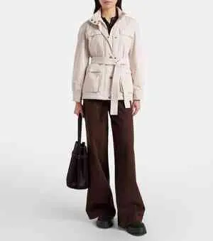 Moncler Maitake Leather-trimmed Jacket - White