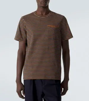 Moncler Striped Cotton-blend Jersey T-shirt