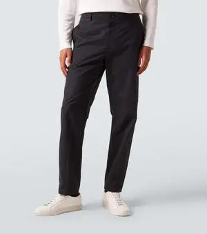 Moncler Cotton-blend Straight Pants - Blue