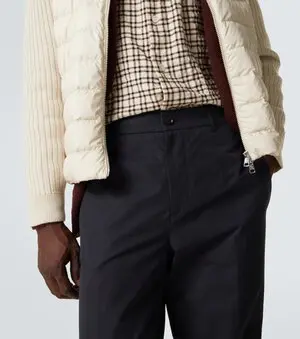 Moncler Cotton-blend Straight Pants - Blue