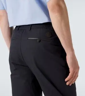 Moncler Cotton-blend Straight Pants - Blue