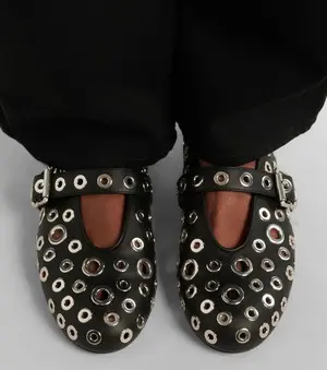 Alaïa Studded Leather Ballet Flats