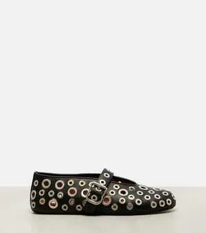 Alaïa Studded Leather Ballet Flats