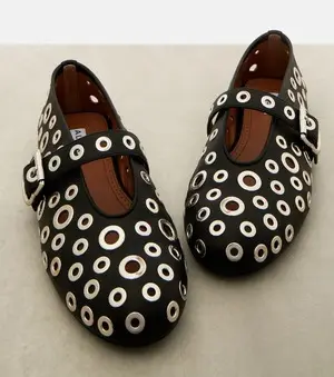 Alaïa Studded Leather Ballet Flats