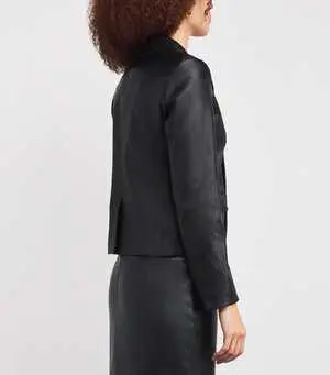 FRAME Leather Blazer