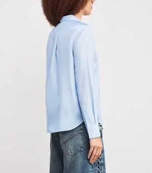 FRAME Silk Stripe Oxford Shirt