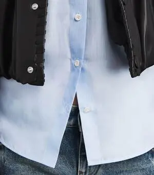 FRAME Silk Stripe Oxford Shirt