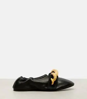 Alaïa Embellished Leather Ballet Flats