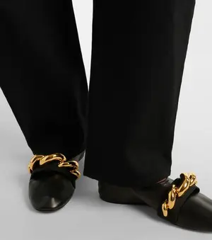 Alaïa Embellished Leather Ballet Flats