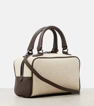 Brunello Cucinelli Leather-trimmed Top-handle Bag