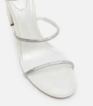 Rene Caovilla 80 Embellished Satin Sandals