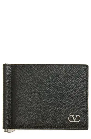 Valentino Garavani Vlogo Signature Leather Bifold Wallet - Black