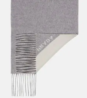 Prada Logo Cashmere Scarf - Grey