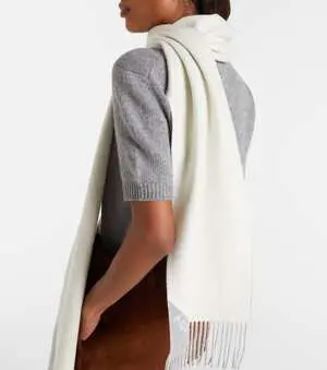 Prada Logo Cashmere Scarf - Grey