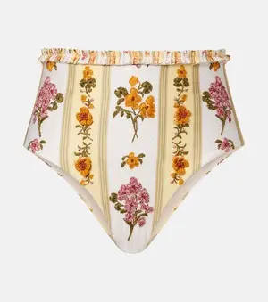 Agua Bendita Agua By Agua Bendita Floral Embroidered Bikini Bottom Multicoloured