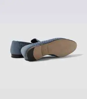 Manolo Blahnik Mario Woven Leather Loafers - Blue