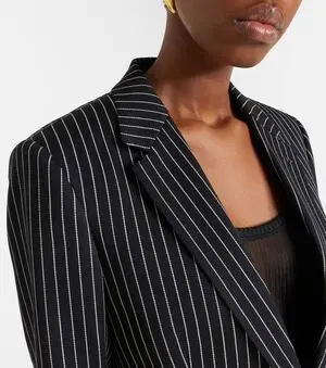 TOM FORD Pinstripe Wool And Cotton Blazer - Black