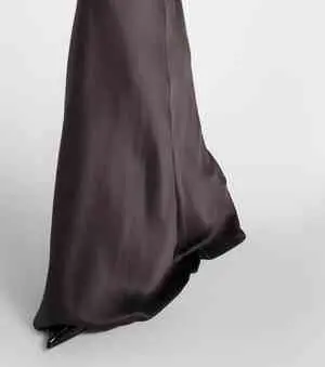 THE SEI Draped One-shoulder Silk Satin Gown