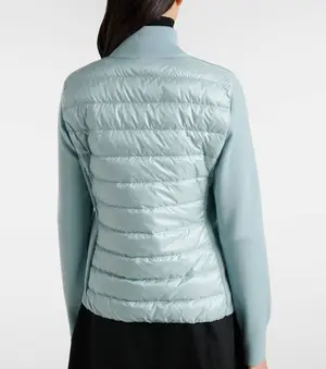 Moncler Down-paneled Virgin Wool Cardigan