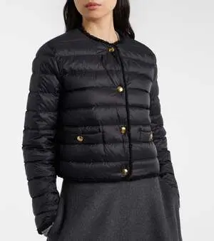 Moncler Fleurs Quilted Down Jacket - Black
