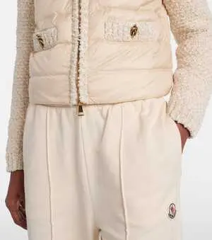 Moncler Down-paneled Boucle-trimmed Zip-up Cardigan