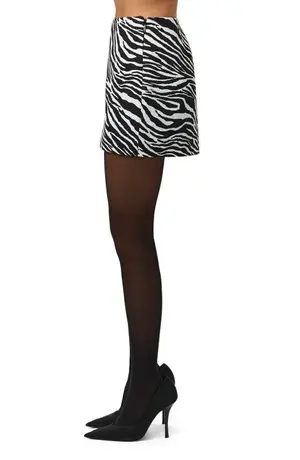 Naked Wardrobe Jacquard Zebra Stripe Mini Skirt