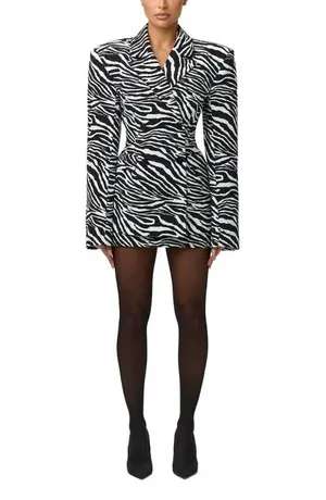 Naked Wardrobe Jacquard Zebra Stripe Mini Skirt