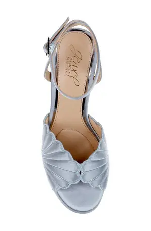 Badgley Mischka Paola Platform Sandals - Mist Blue Satin