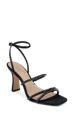 Badgley Mischka Paulette Ankle Strap Sandal - Black Satin