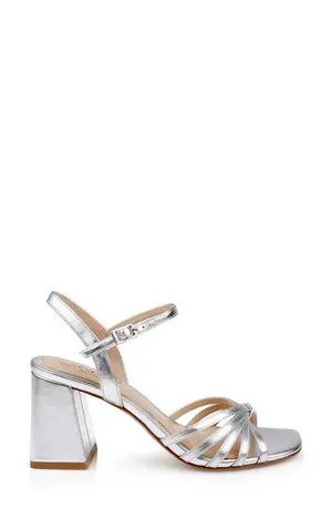 Badgley Mischka Patience Ankle Strap Sandal - Silver Leather