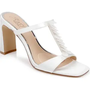 Badgley Mischka Pacifica Block Heel Sandal - Ivory Satin