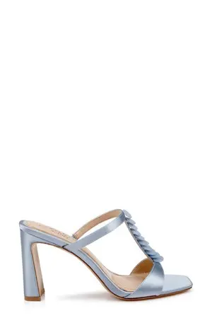 Badgley Mischka Pacifica Block Heel Sandal - Mist Blue Satin