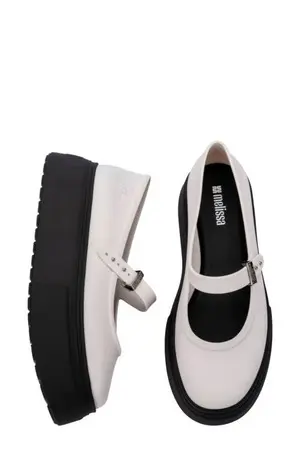 Melissa Soft Ballerina Platform Mary Jane - Black/white