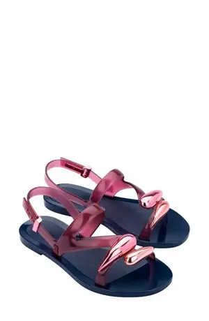 Melissa Iris Slingback Sandal - Blue/red