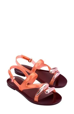 Melissa Iris Slingback Sandal - Burgundy/orange