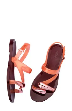 Melissa Iris Slingback Sandal - Burgundy/orange
