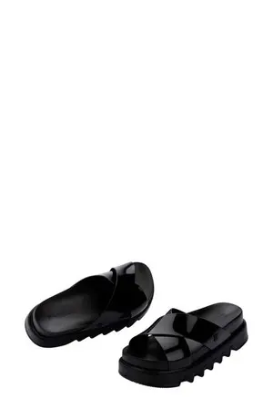 Melissa Cozy Cross Platform Slide Sandal - Black