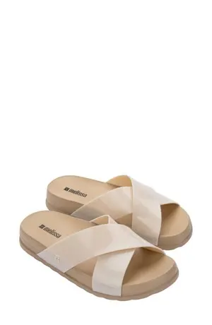 Melissa Cozy Cross Platform Slides - Beige