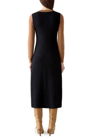 LK BENNETT Aletta Long Sleeve Knit Midi Dress