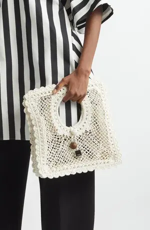 Jacquemus Small Spiaggia Square Lace Bag